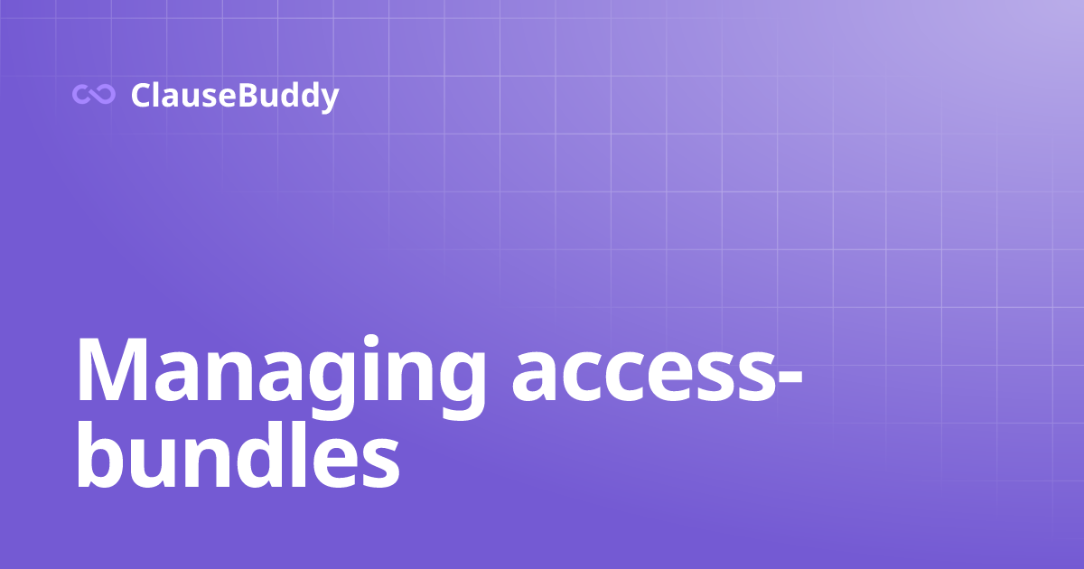 Managing access-bundles | ClauseBuddy
