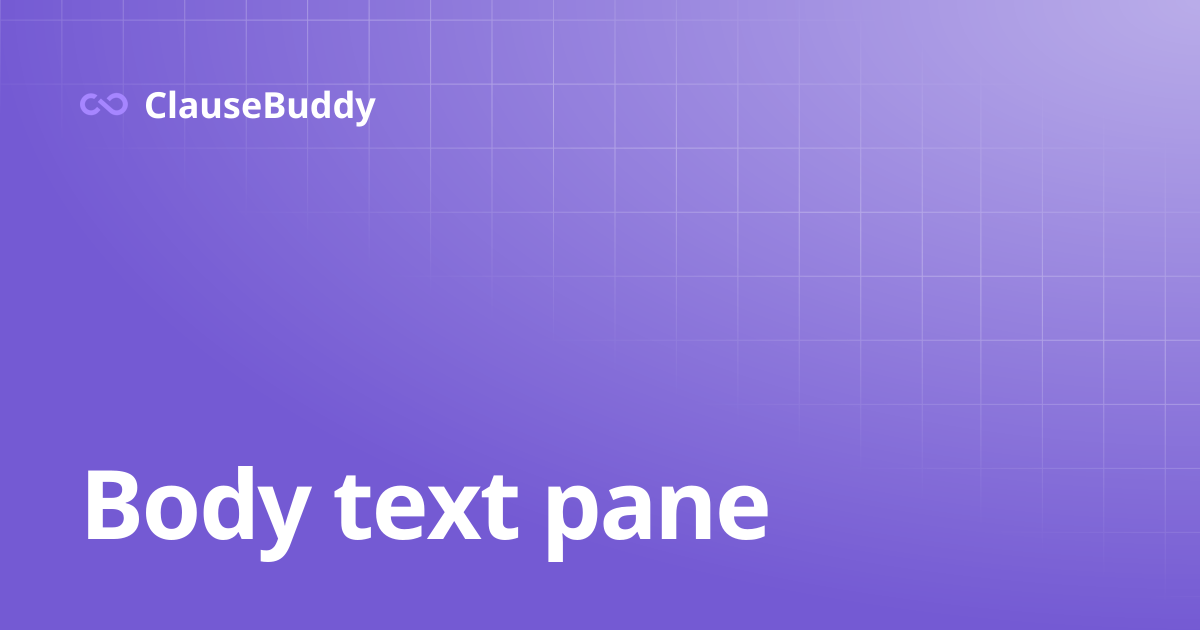 Body text pane | Quality Library | ClauseBuddy